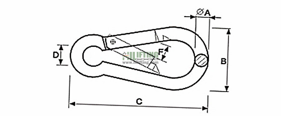 Carabiner Spring Snap Hook DIN5299 Form C - Hilifting